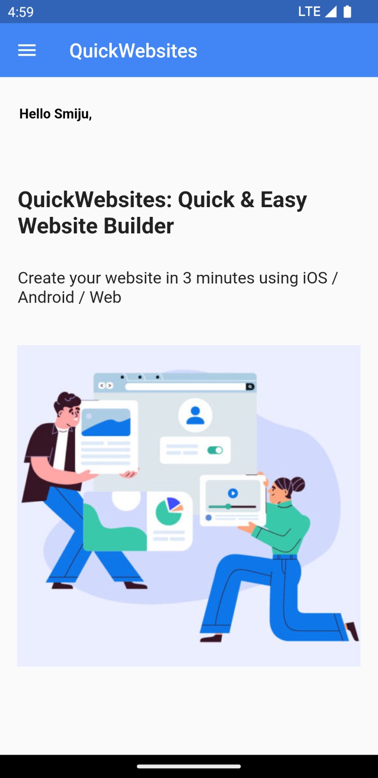 QuickWebsites: Create your website in 3 minutes using iOS / Android / Web